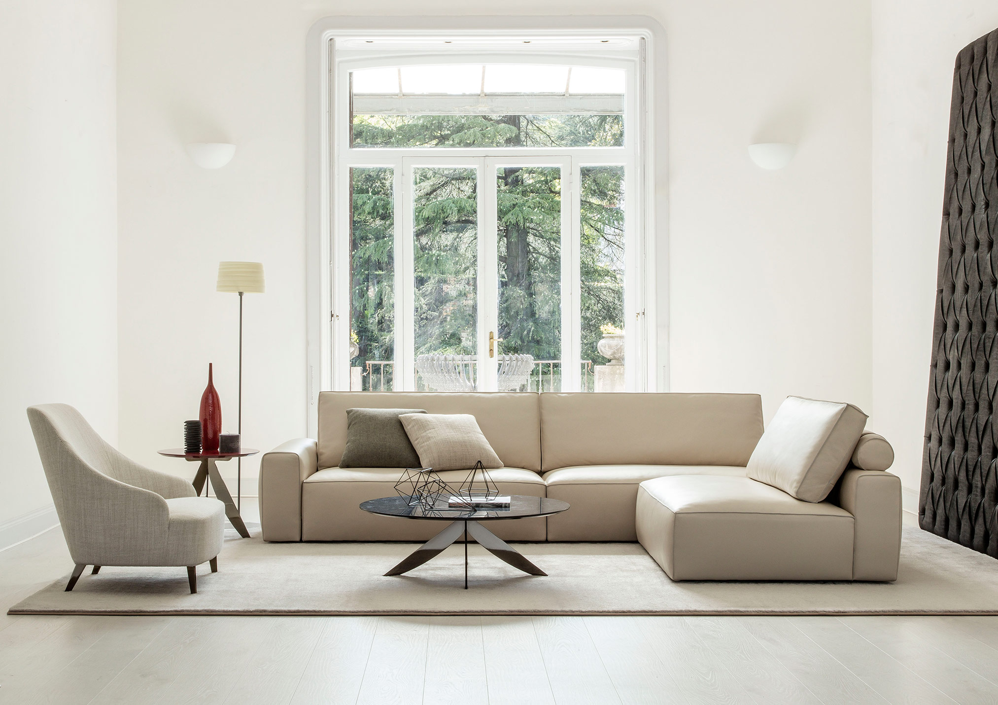 OUTLET | Sofa aus Leder mit Monoblock Struktur - BertO Shop
